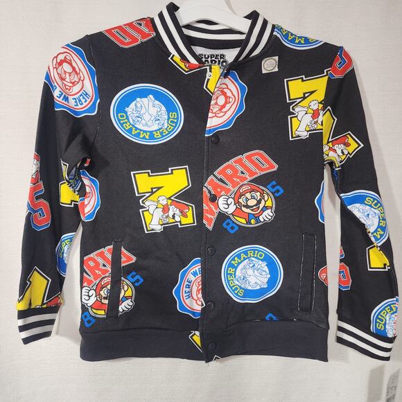 Mario | Jackets & Coats | Super Mario Kids Large Black Jacket | Poshmark